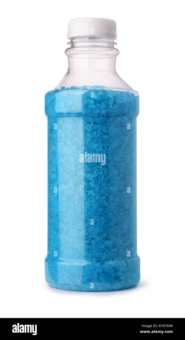 Bottle of bath aromatic salt isolated on white Stock Photo - Alamy
