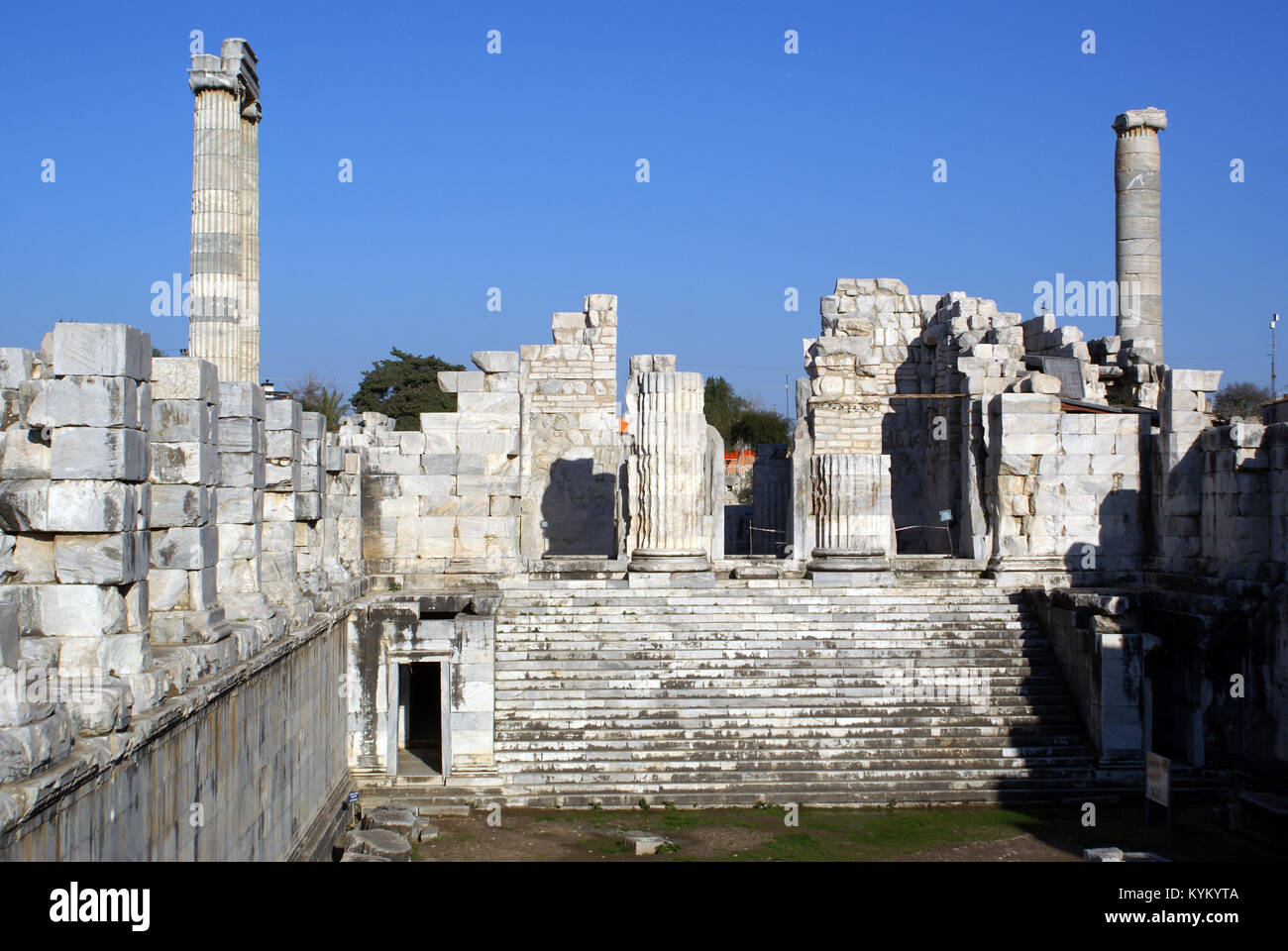 Walls and steps in Apollo temple in Didima, Turkey Stock Photo - Alamy