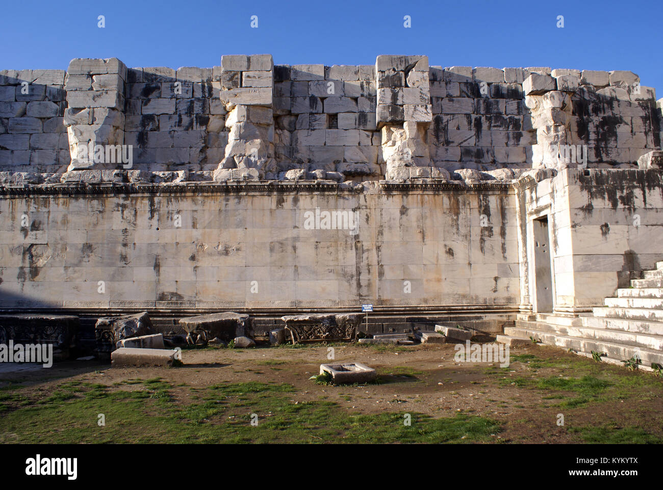 Wall of Apollo temple in Didim, Turkey Stock Photo - Alamy