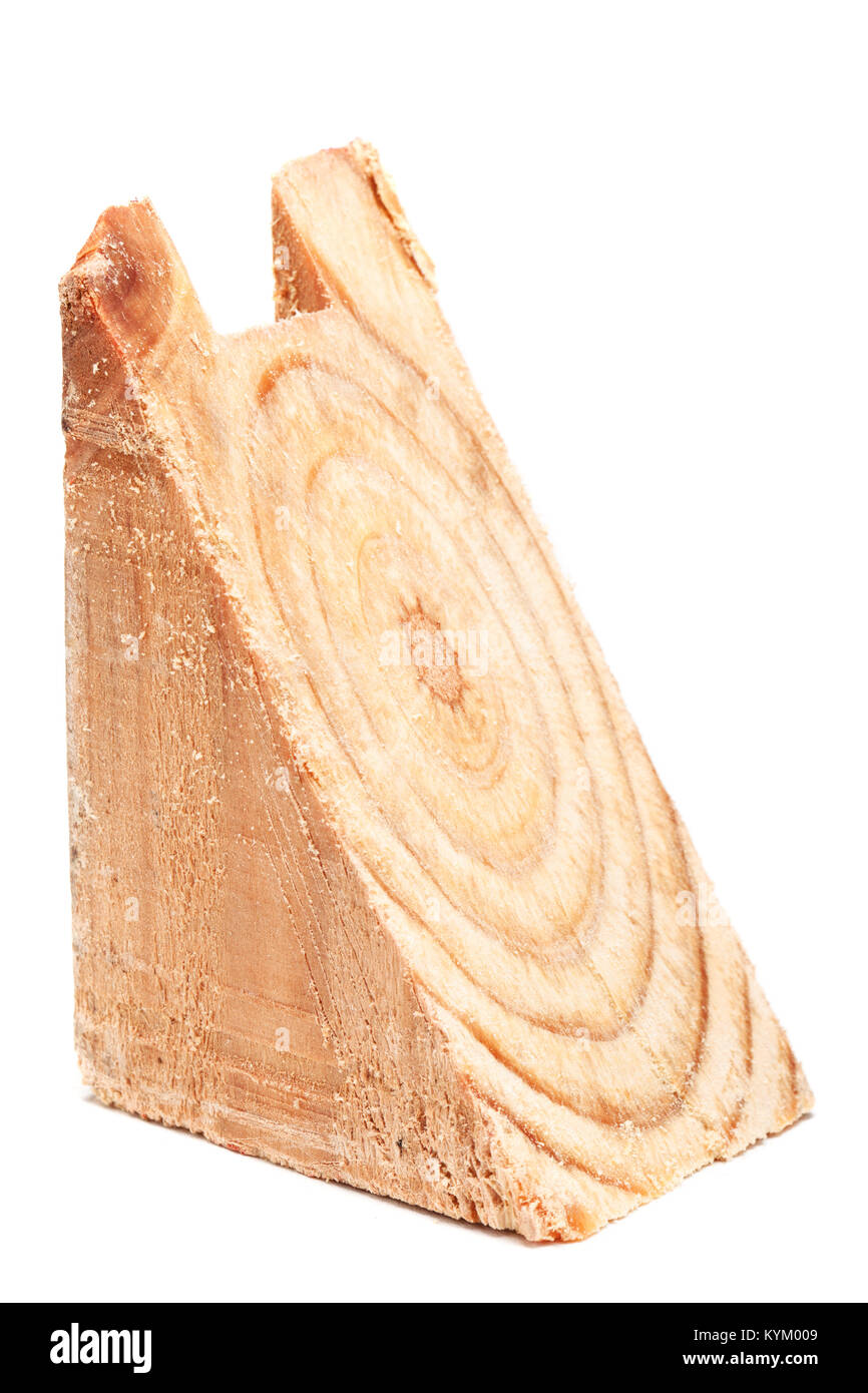 triangle shaped wooden beam isolated on white background Stock Photo ...