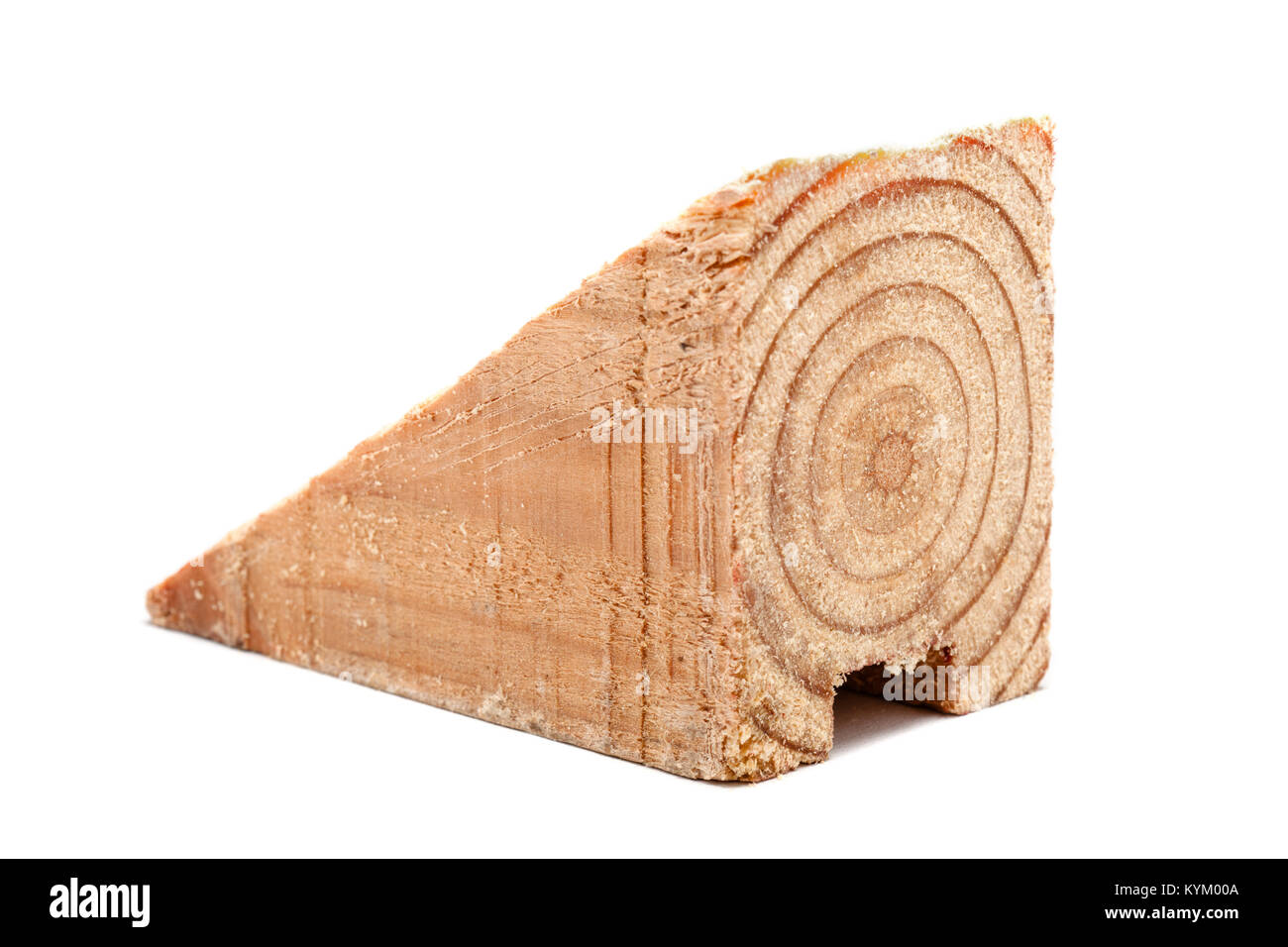 triangle shaped wooden beam isolated on white background Stock Photo ...