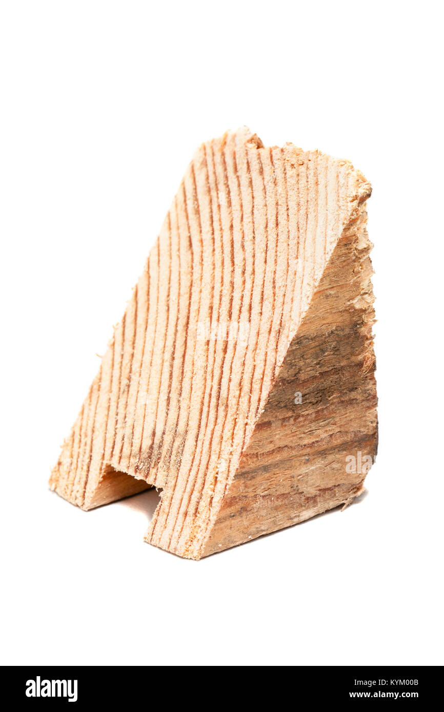 triangle shaped wooden beam isolated on white background Stock Photo ...