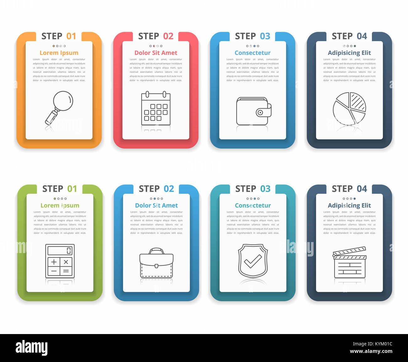 Set of infographic elements with numbers, line icons and place for your ...