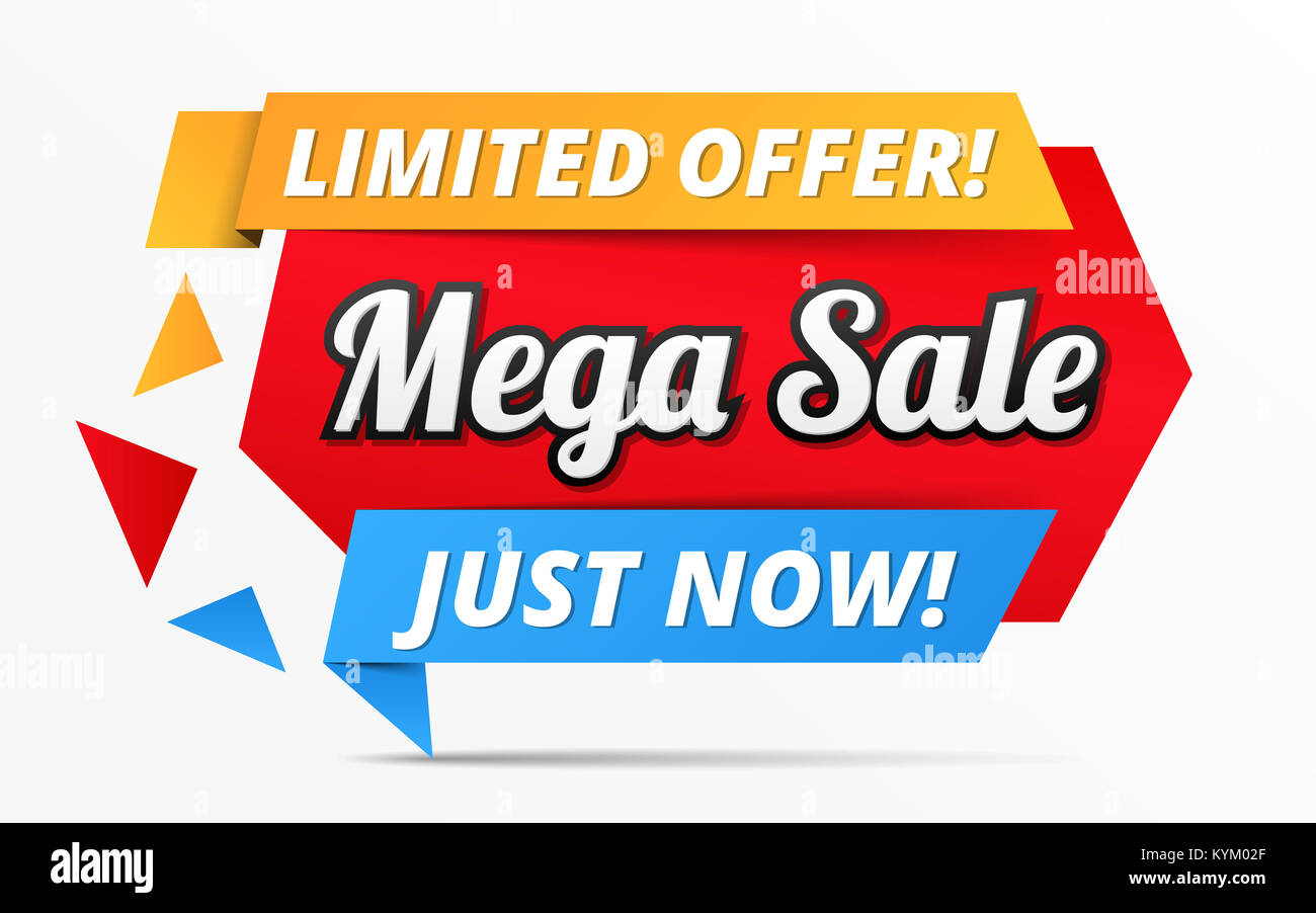 Limited offer mega sale banner, advertisement promotion design, vector ...