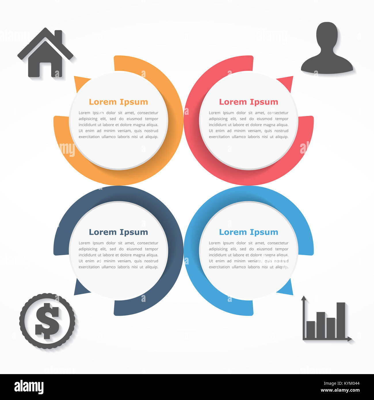 Four options teamwork process Cut Out Stock Images & Pictures - Alamy