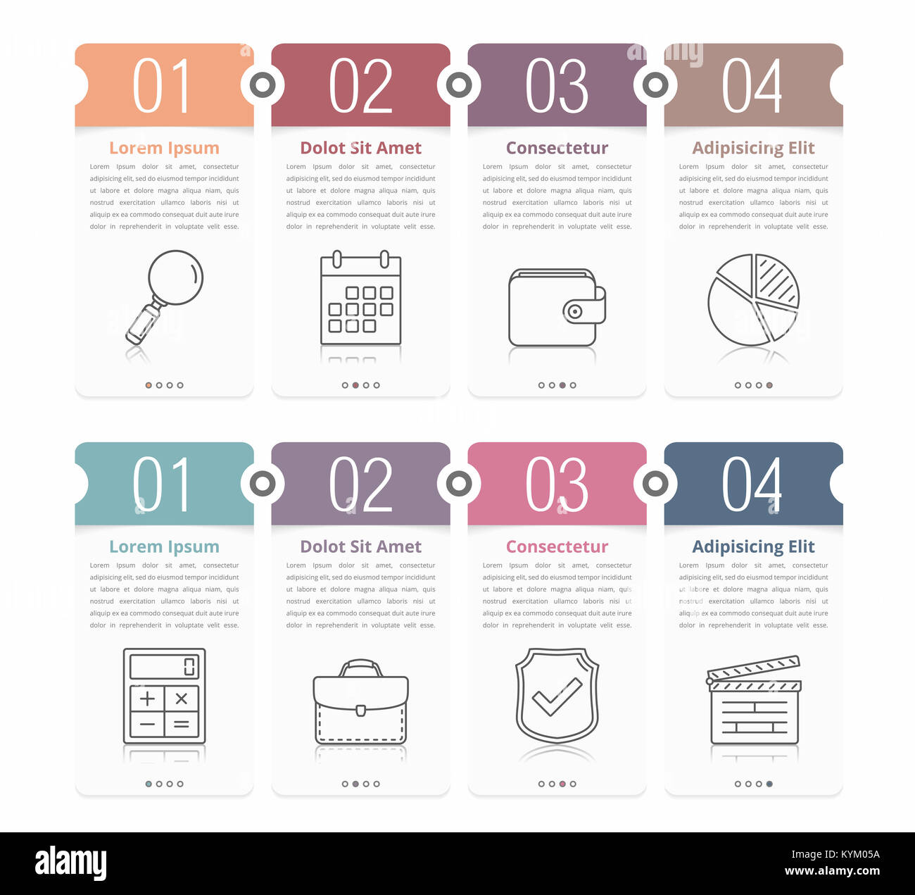 Set of infographic elements with numbers, line icons and place for your ...