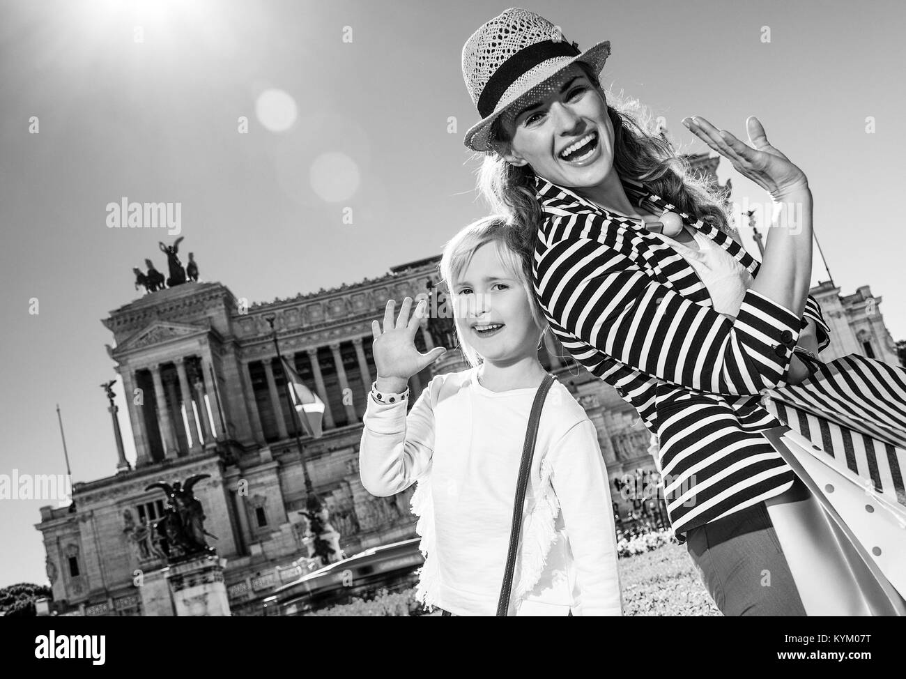 Roman mother and daughter Black and White Stock Photos & Images - Alamy