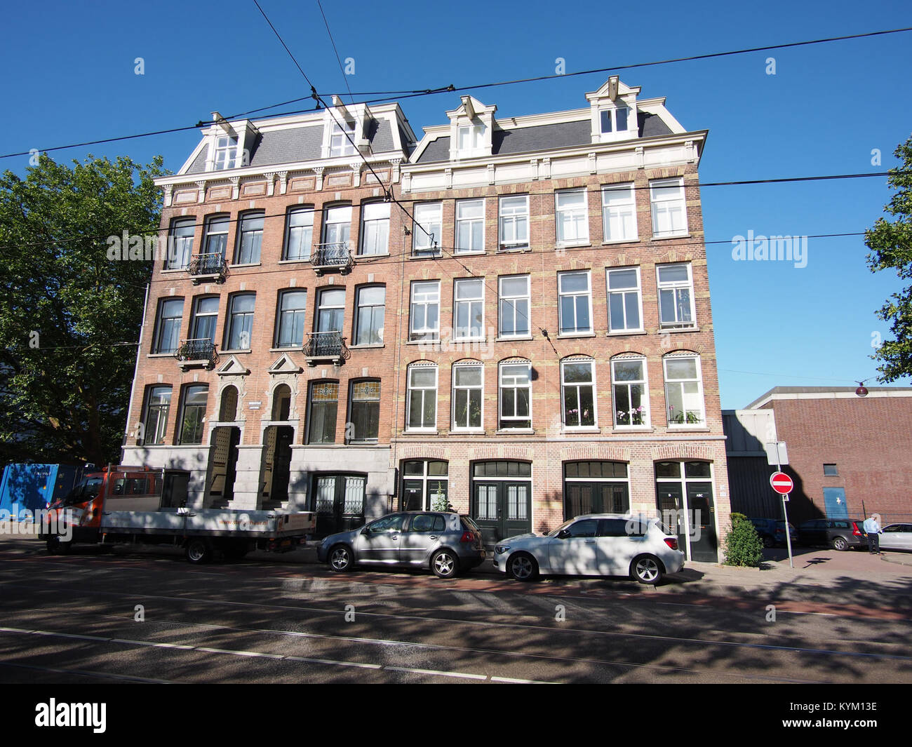 A historic image of Marnixstraat, showing the buildings located at ...