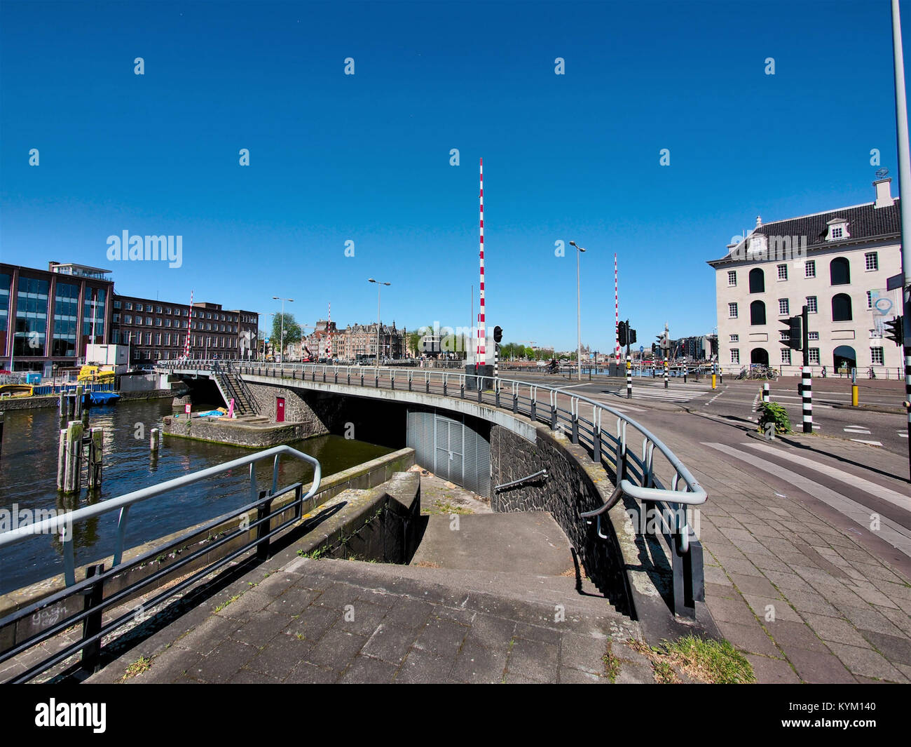 A photograph of the Kattenburgerbrug bridge in Amsterdam, located in ...