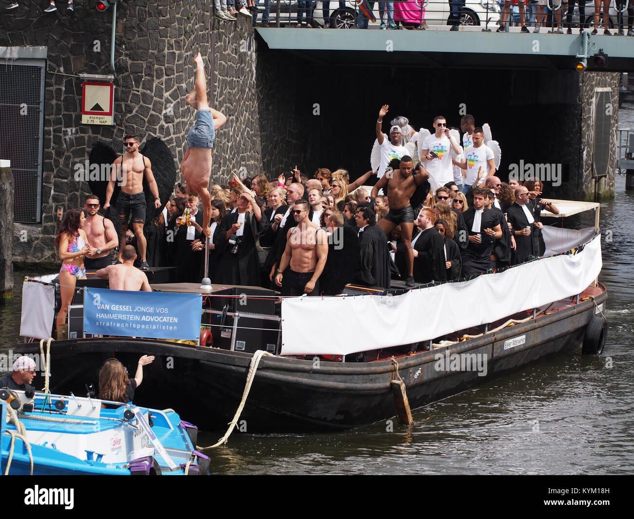 Boat advocaten boot participating in the 2017 Canal Parade in Amsterdam ...