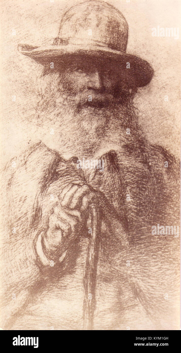 This drawing of Walt Whitman, the renowned American poet, provides a ...