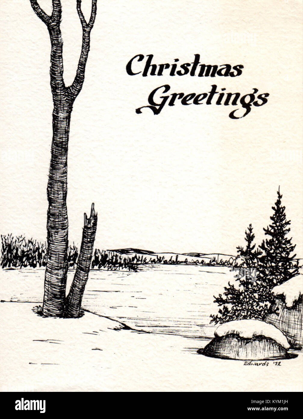 A 1972 or 1973 Christmas card designed by Colin Edwards, featuring an ...