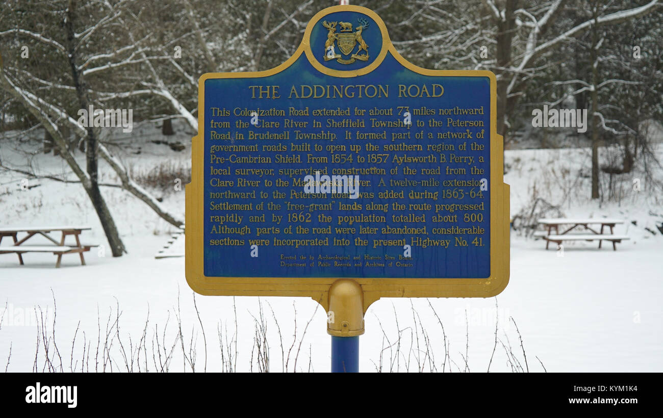 Historical photograph of the Addington Road sign in Municipal Park ...