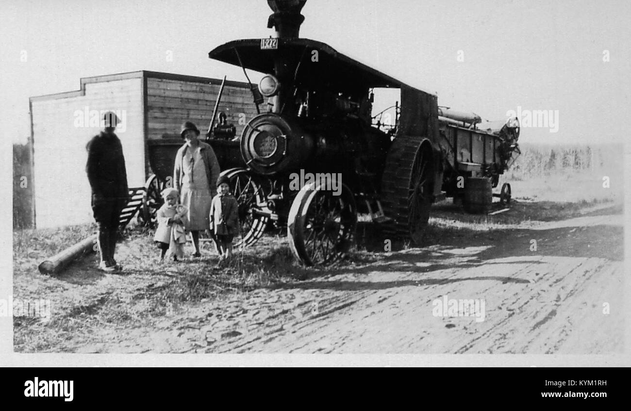 A photograph of a steam tractor, showcasing the historical significance ...