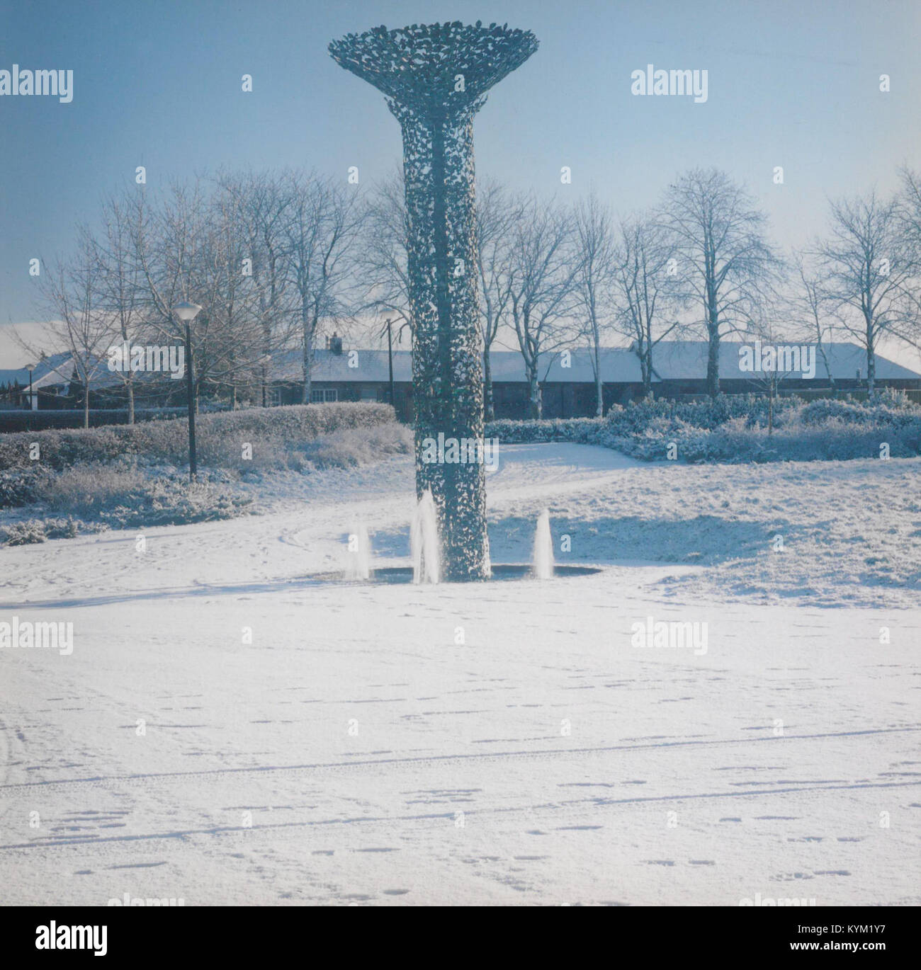 A photograph of the UL campus covered in snow, capturing the serene ...