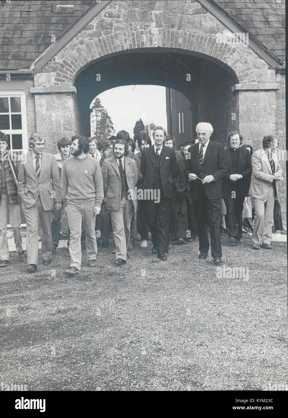 A historic image of the official opening ceremony of the new campus ...