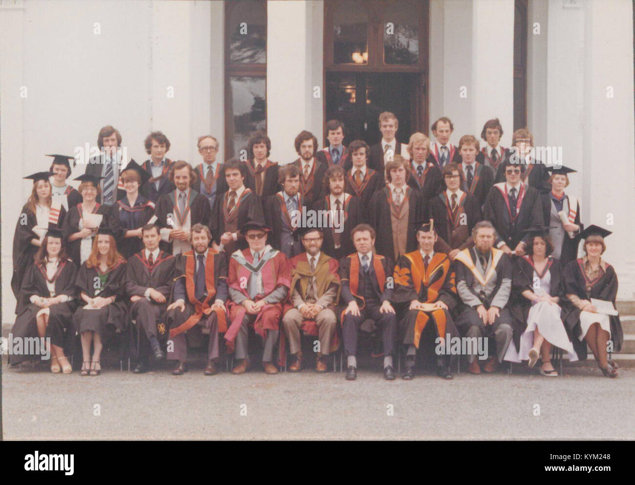 Graduates from the class of 1973-77 at NIHE Limerick, posing for a ...