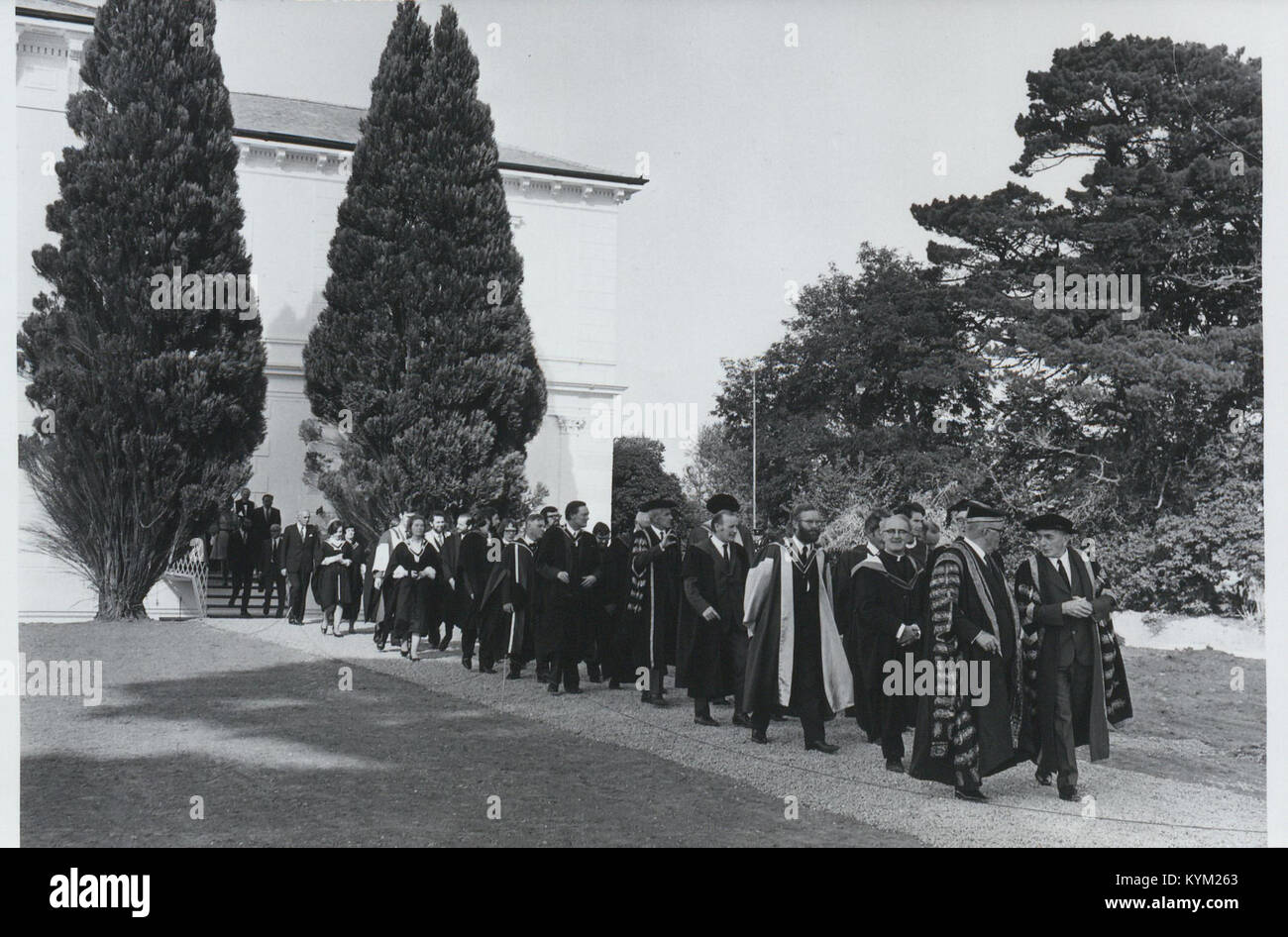 Photograph of an academic procession in September 1972, capturing the ...