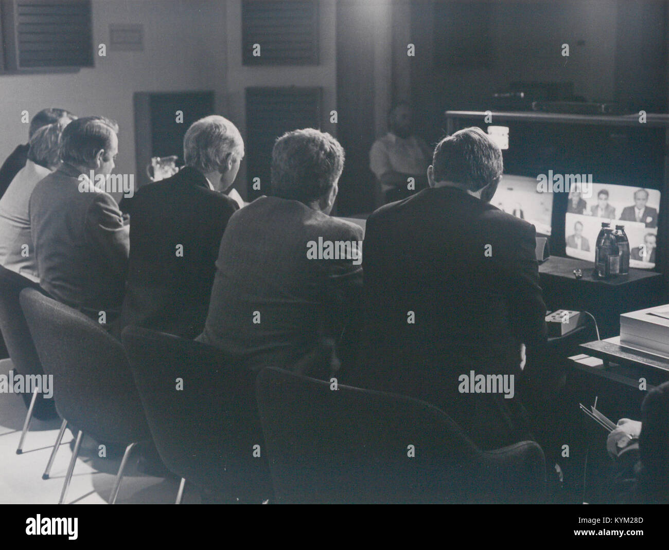 This image captures the launch of international video conferencing ...