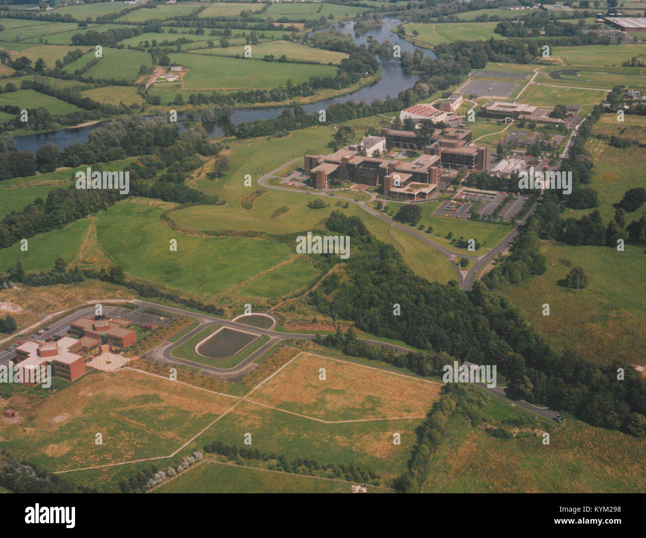 Aerial photograph of a university campus, taken between 1973 and 1998 ...