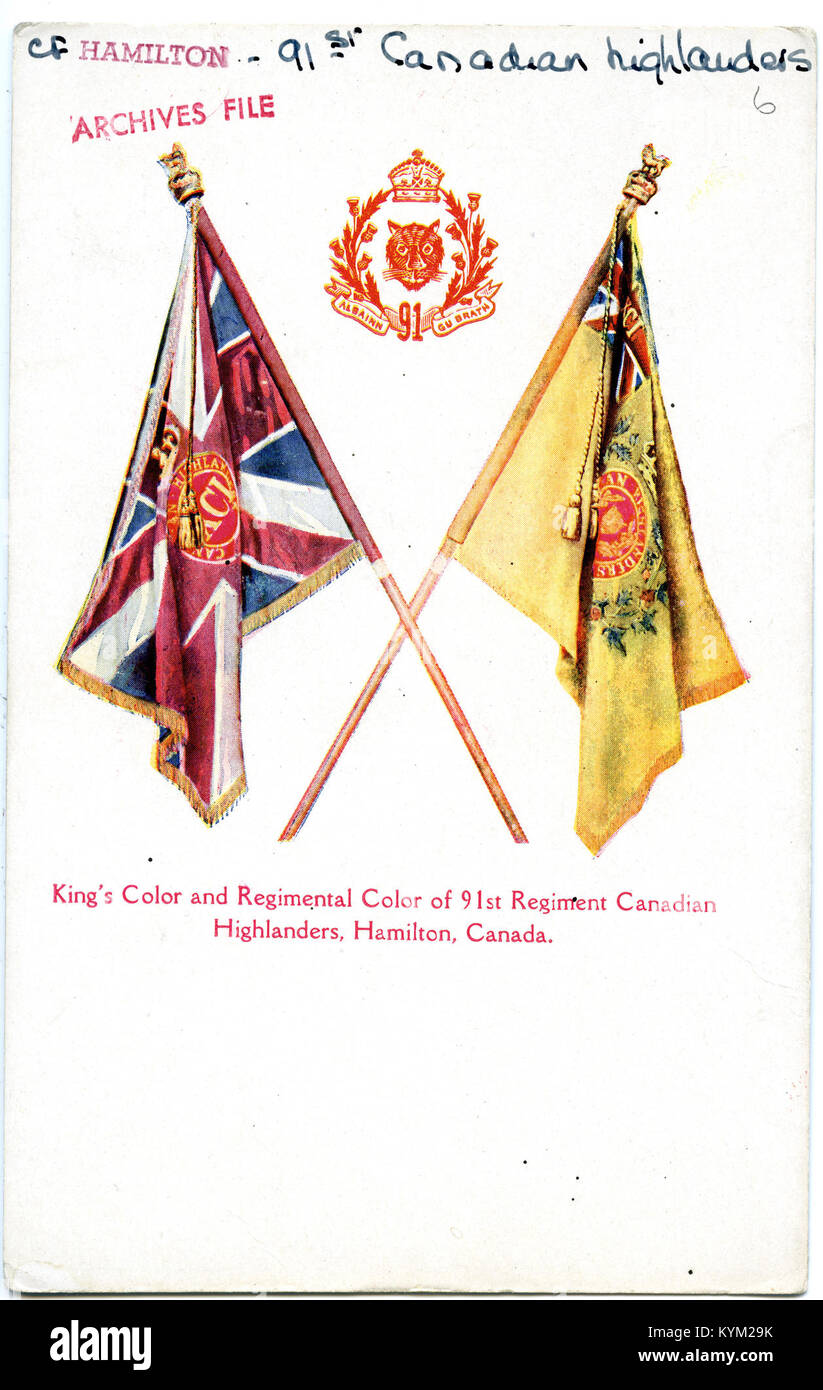 King's Colour and Regimental Colour of91st Regiment Canadian ...