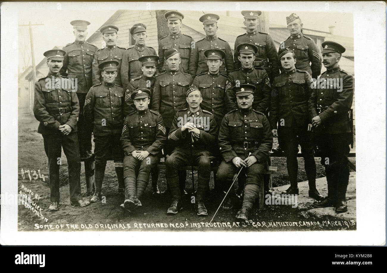 Historical photo from 1914-1918 showing NCOs (Non-Commissioned Officers ...