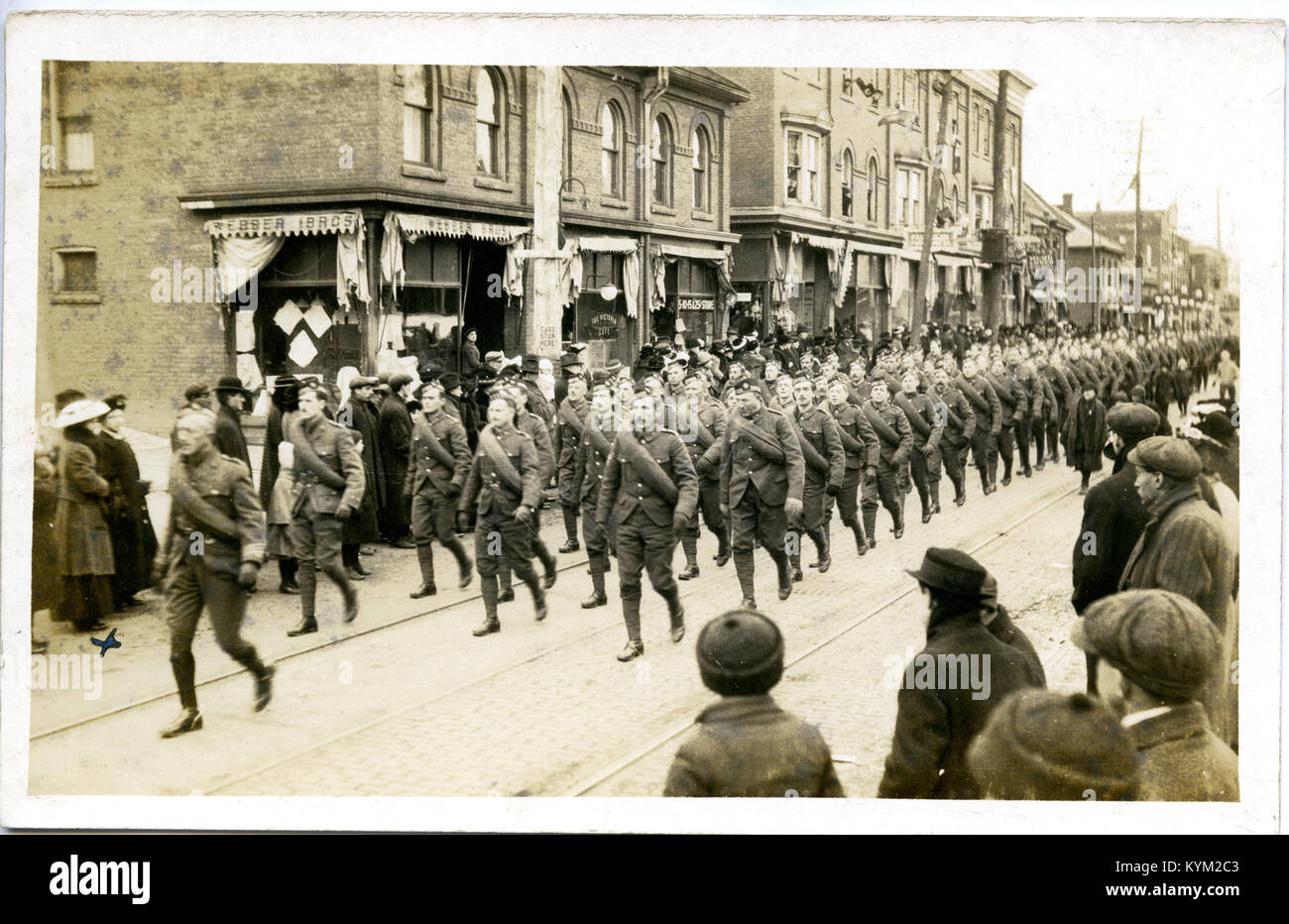 Photograph of a military parade in Hamilton, Ontario, in March 1816 ...