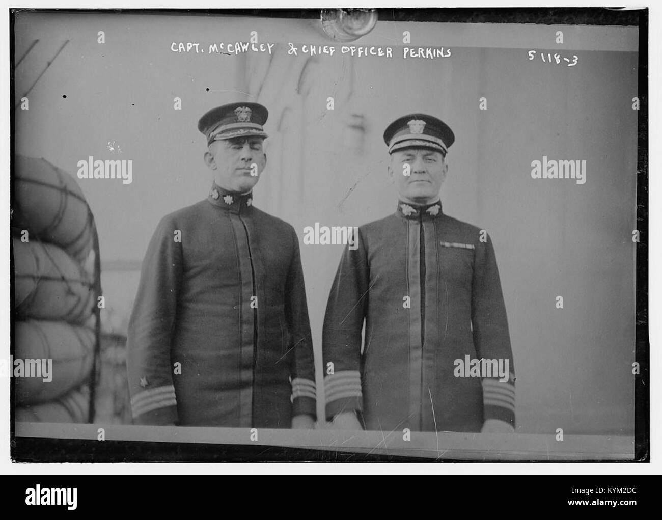 A historic image of Captain McCawley and Chief Officer Perkins ...