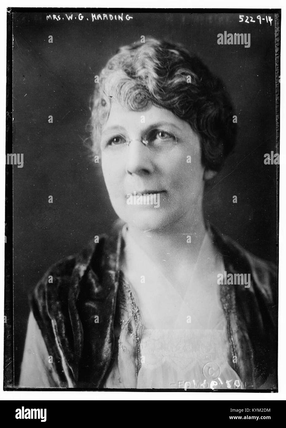 A historic photograph of Mrs. W.G. Harding, captured as part of a ...