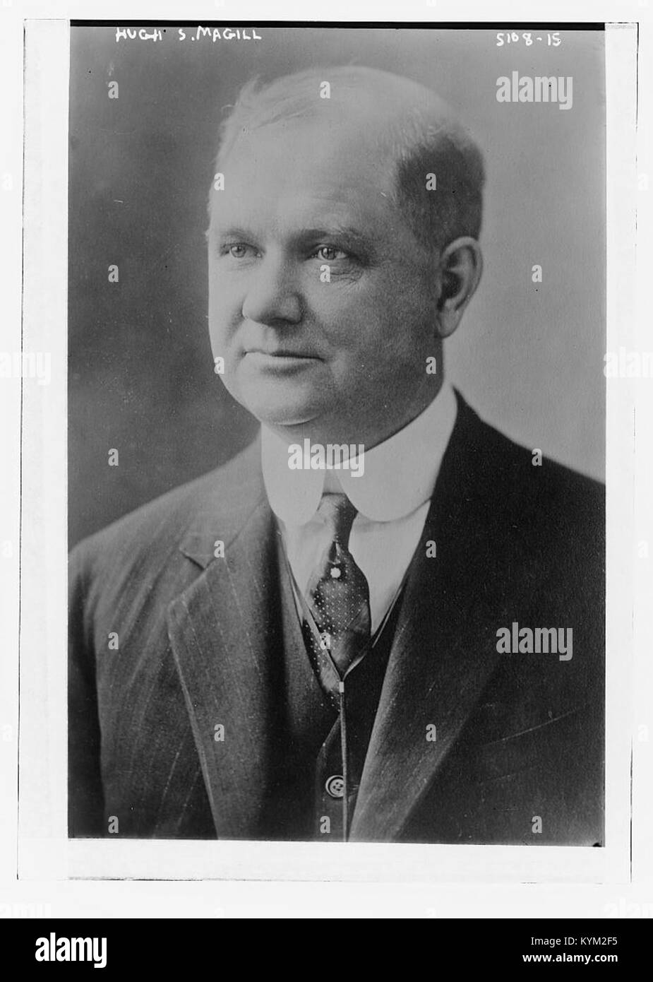 A portrait of Hugh S. Magill, featuring an image from the Library of ...