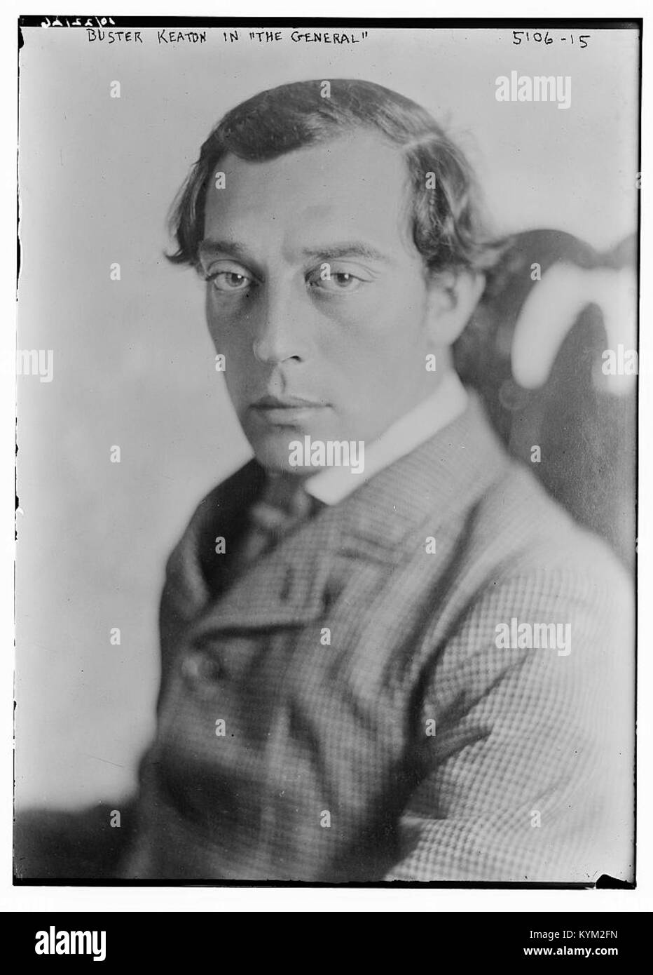 A famous scene from the 1926 film *The General*, starring Buster Keaton ...