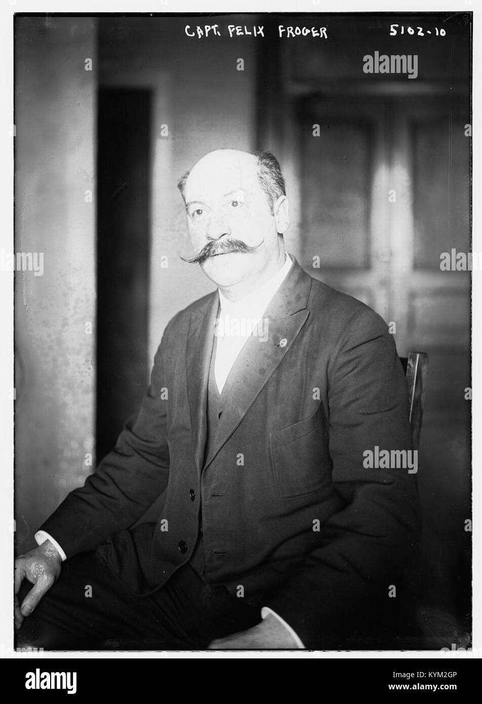 A historical portrait of Captain Felix Froger, featuring various ...