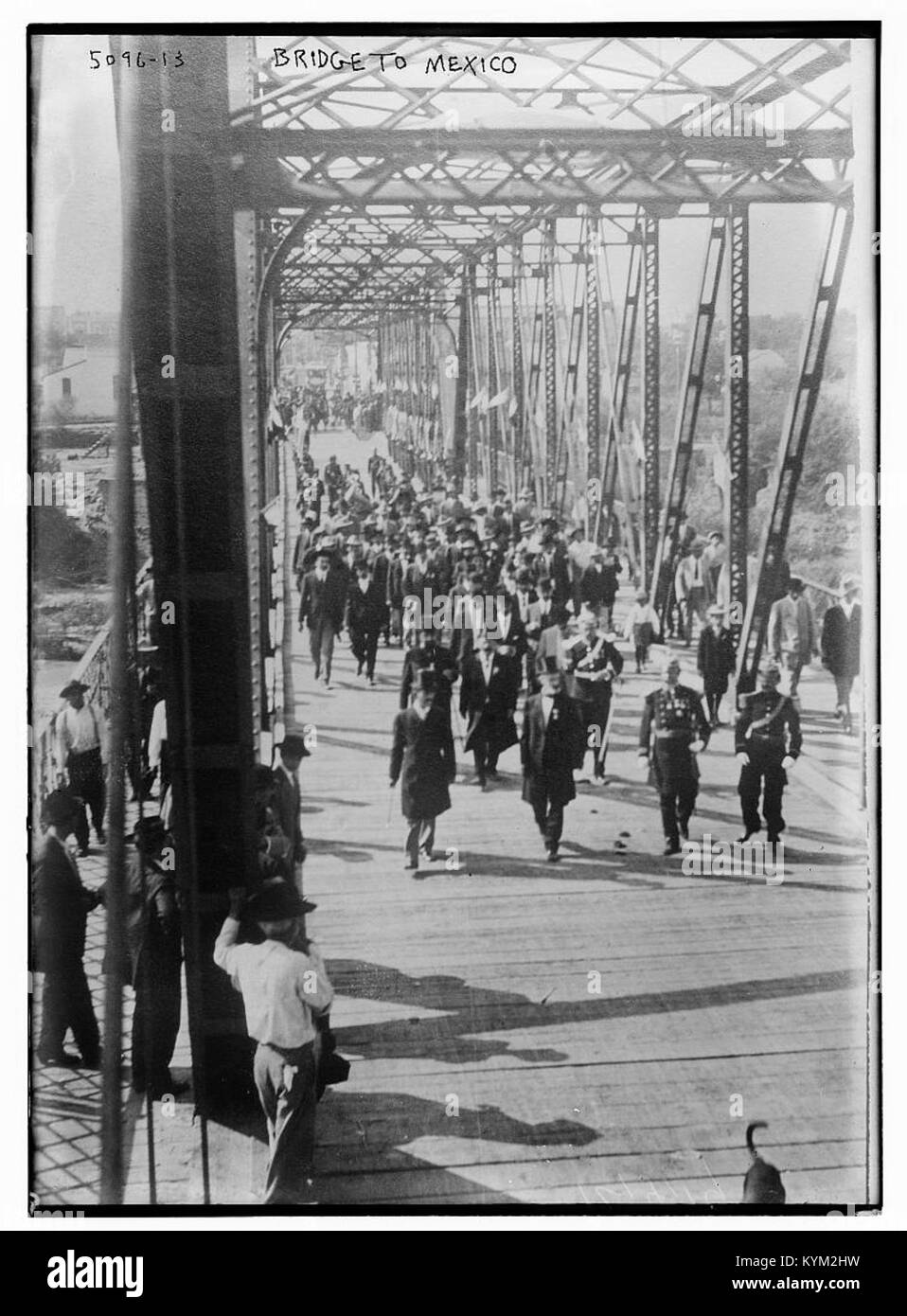 This image is a historic photograph of the Cheyenne Bridge, a notable ...