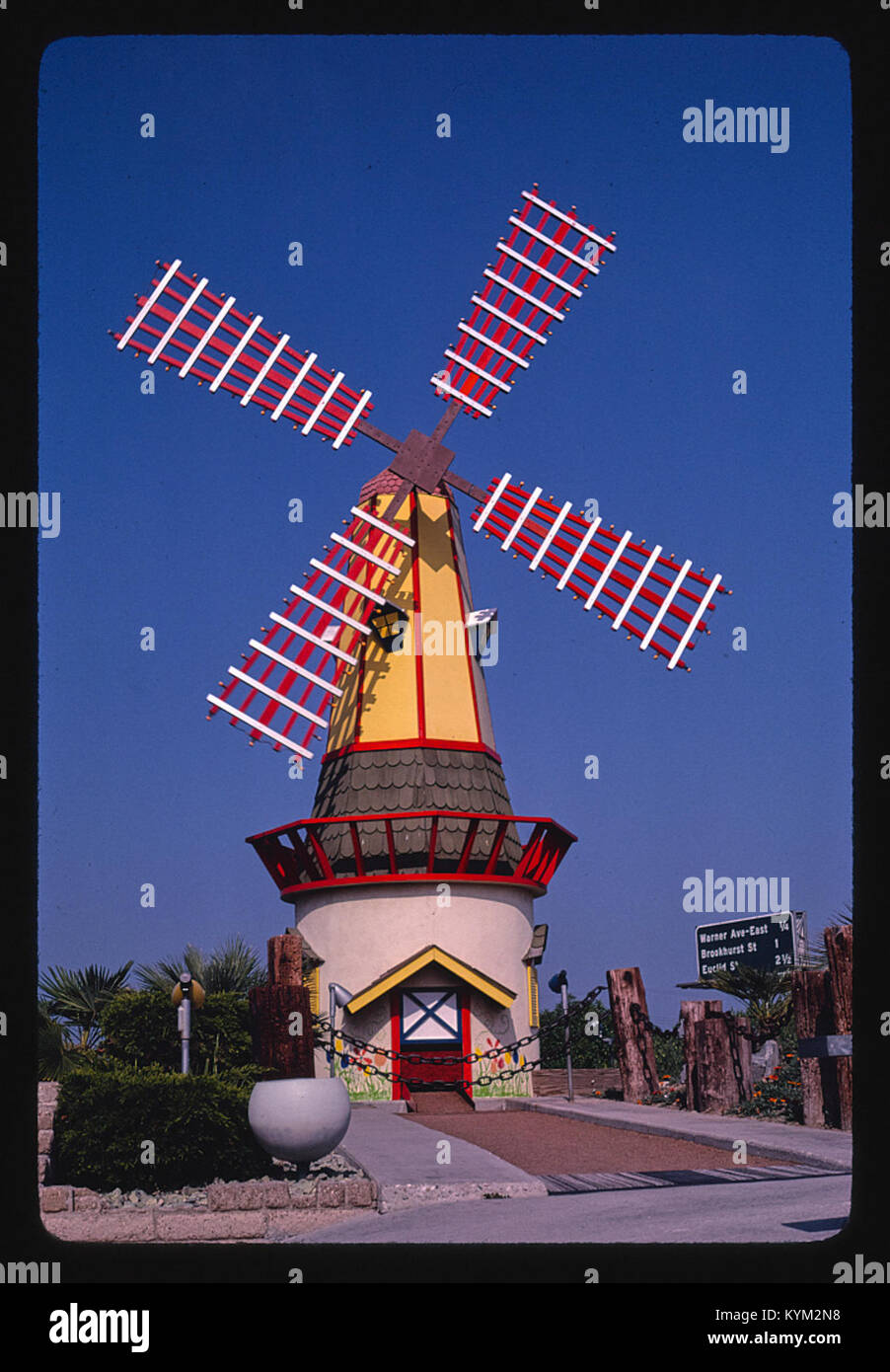 A photograph of a windmill structure located at Fountain Valley Mini ...