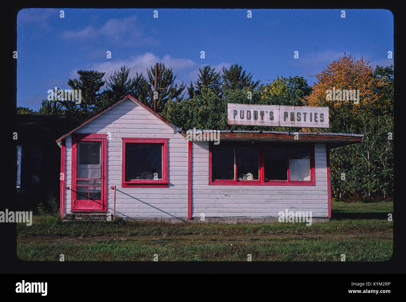 A historic photograph of Puddy's Pasties, located along Route 2 in Iron ...