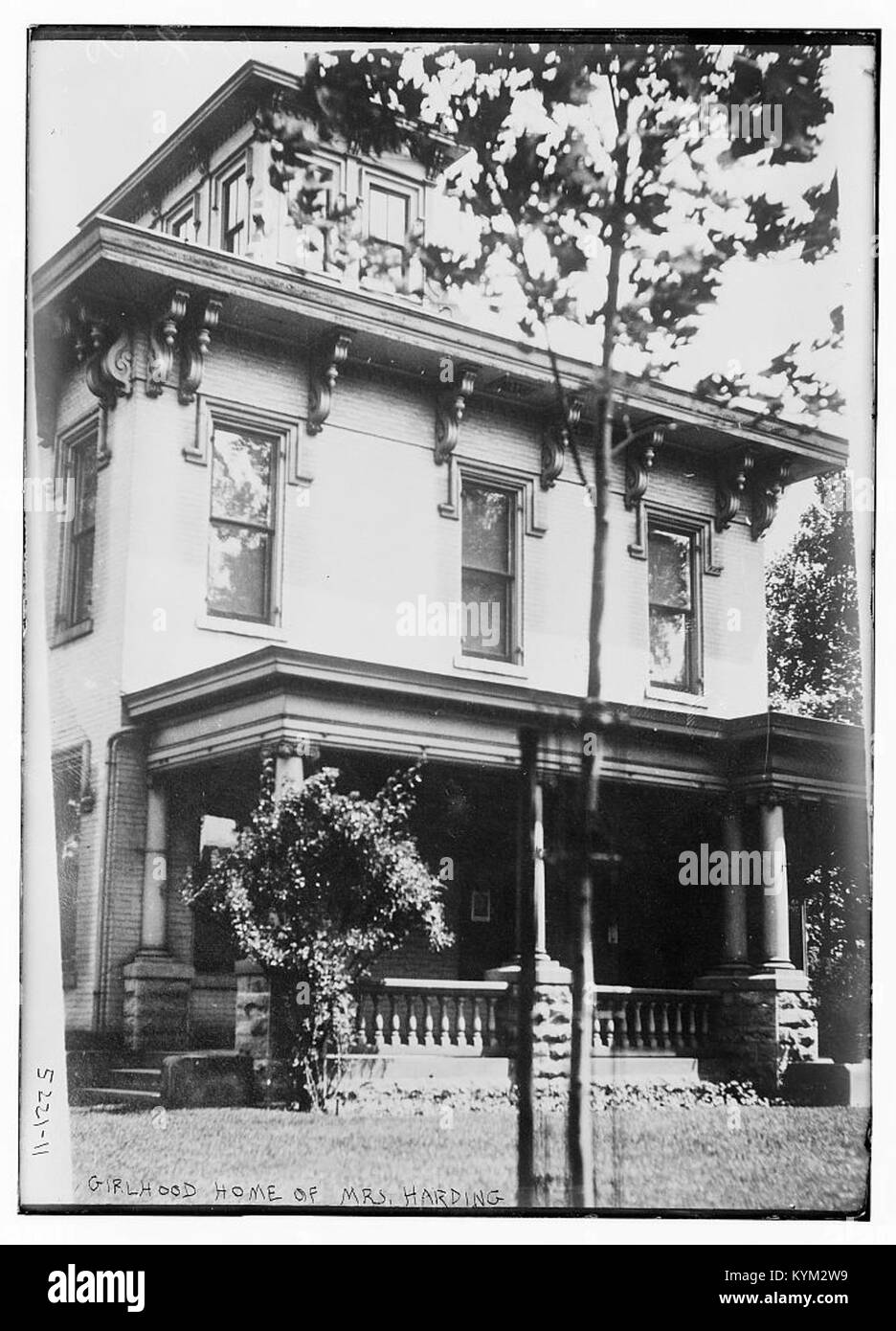 A historic image of the girlhood home of Mrs. Harding, located in the ...