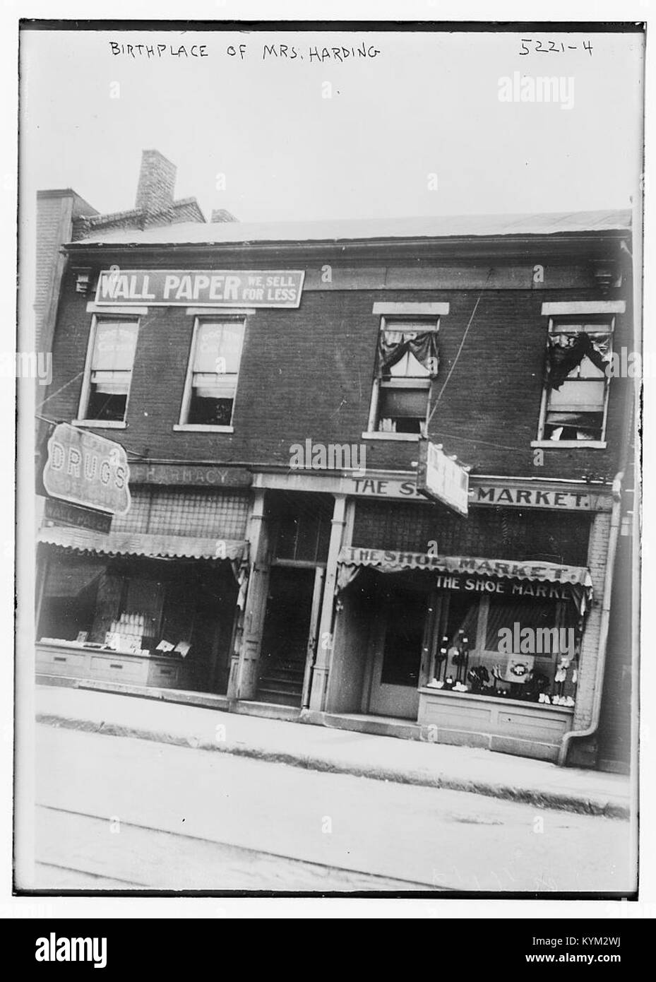 An illustration of the birthplace of Mrs. Harding, featured in the ...