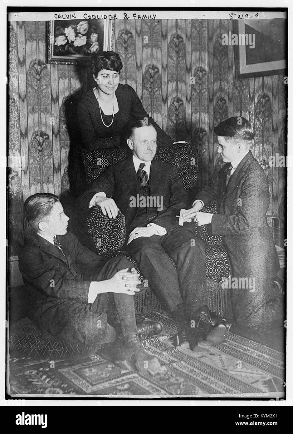 A historical photograph of U.S. President Calvin Coolidge and his ...