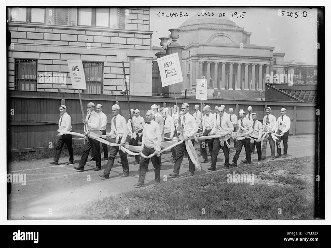 A historic illustration of the Columbia Class of 1915, a prestigious ...