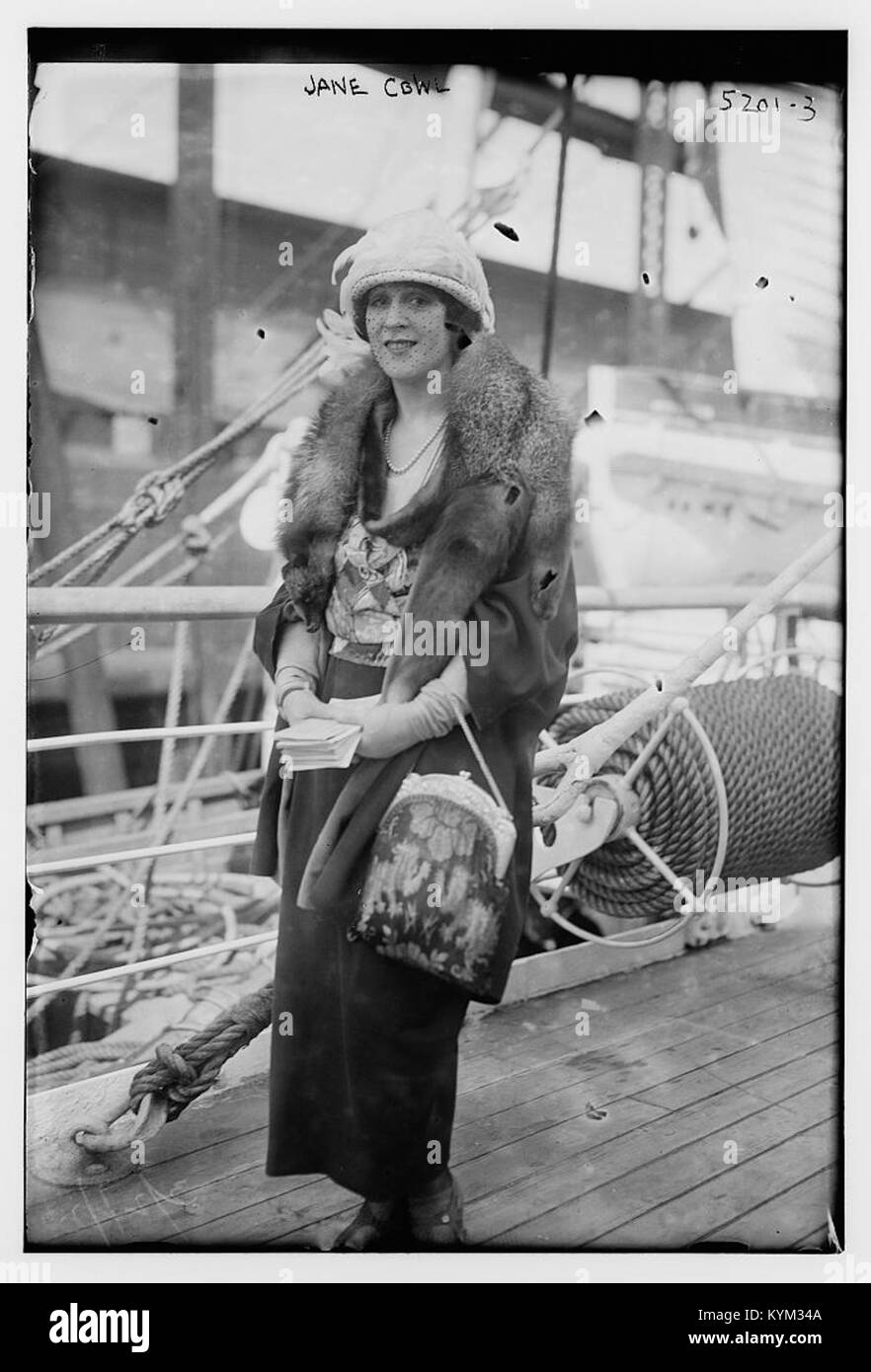 A historical portrait of actress Jane Cowl, captured in a formal pose ...