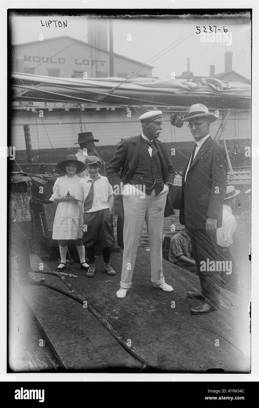 This historic illustration shows the Lipton Tea advertisement ...