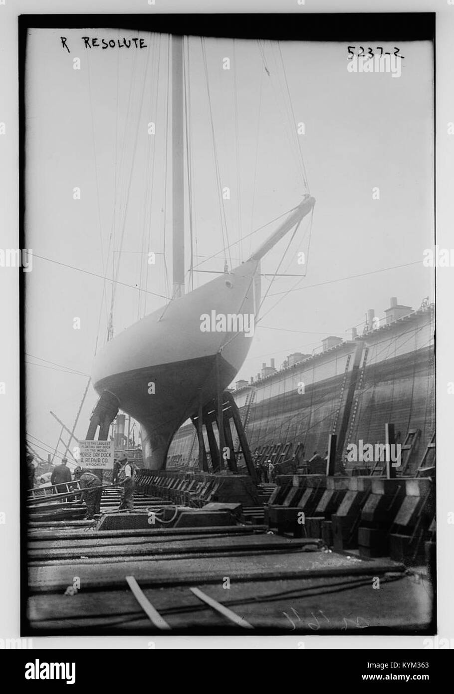 A historic illustration featuring the ship Resolute, depicting its ...