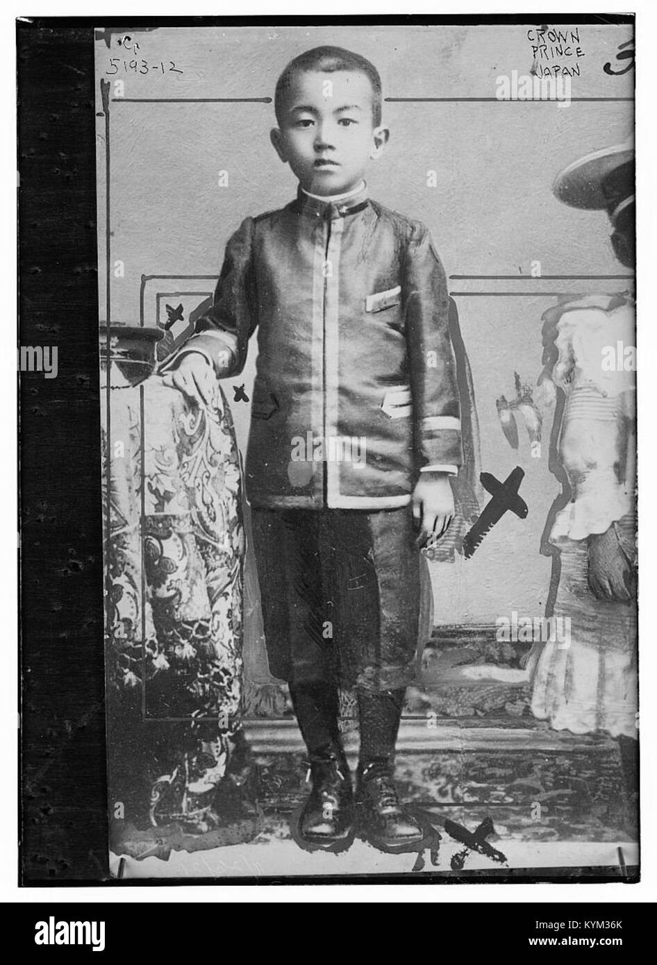 A historic image of the Crown Prince of Japan, captured in the mid-20th ...