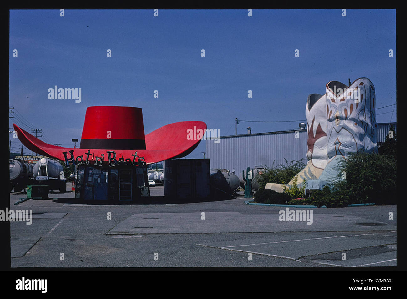 The Hat n' Boots gas station, located on Route 99 in Seattle, is a ...