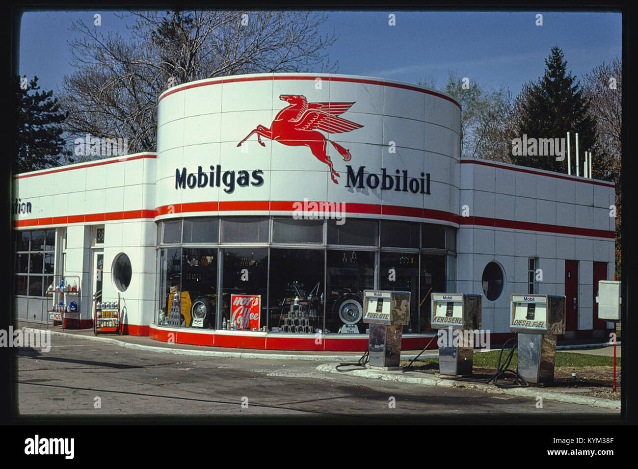 An image showing an overall view of a Mobil Gas station in Mount ...