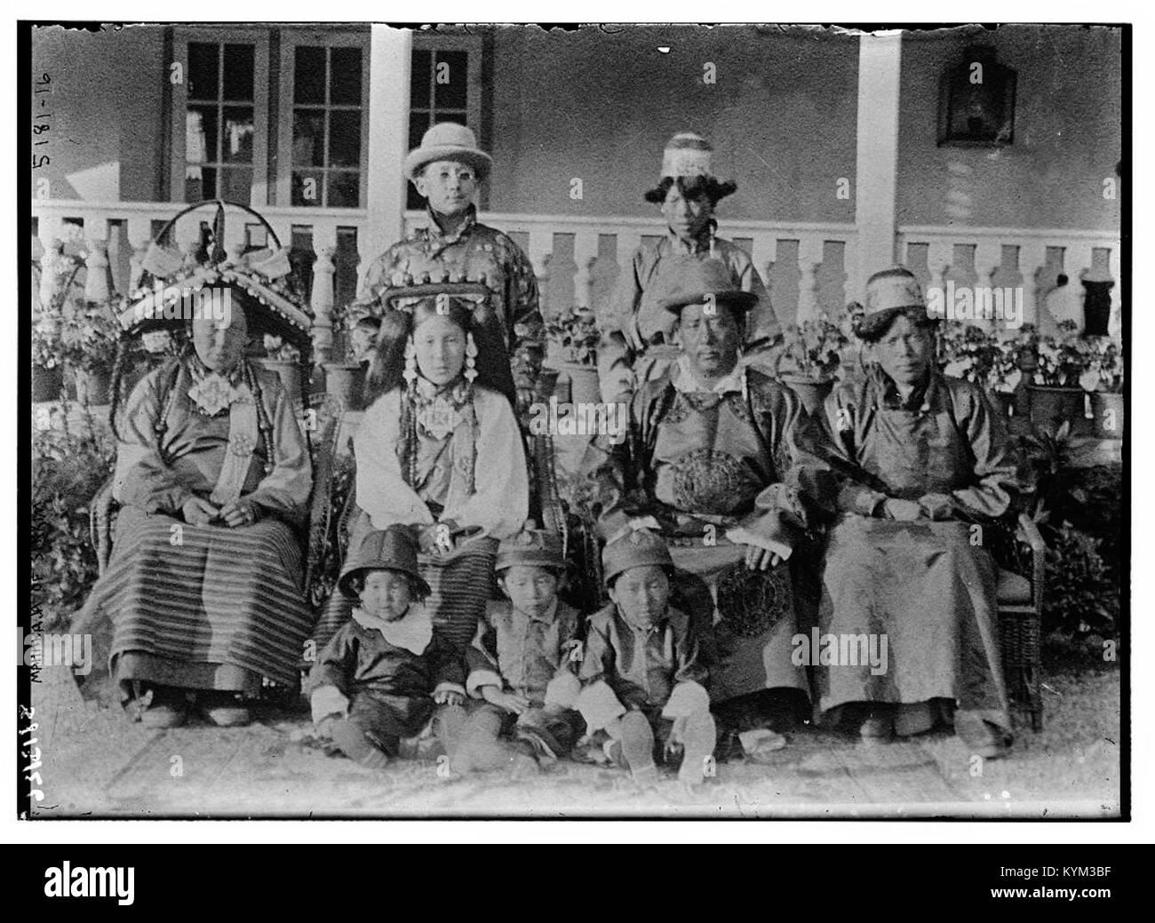 A historical illustration depicting the Maharaja of Sikkim, showing a ...
