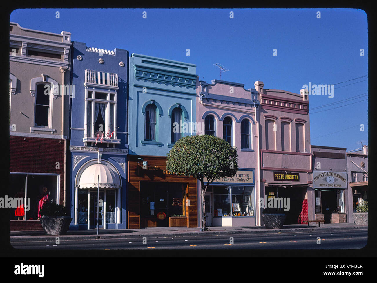 A historical angle view photograph of Main Street stores in Red Bluff ...