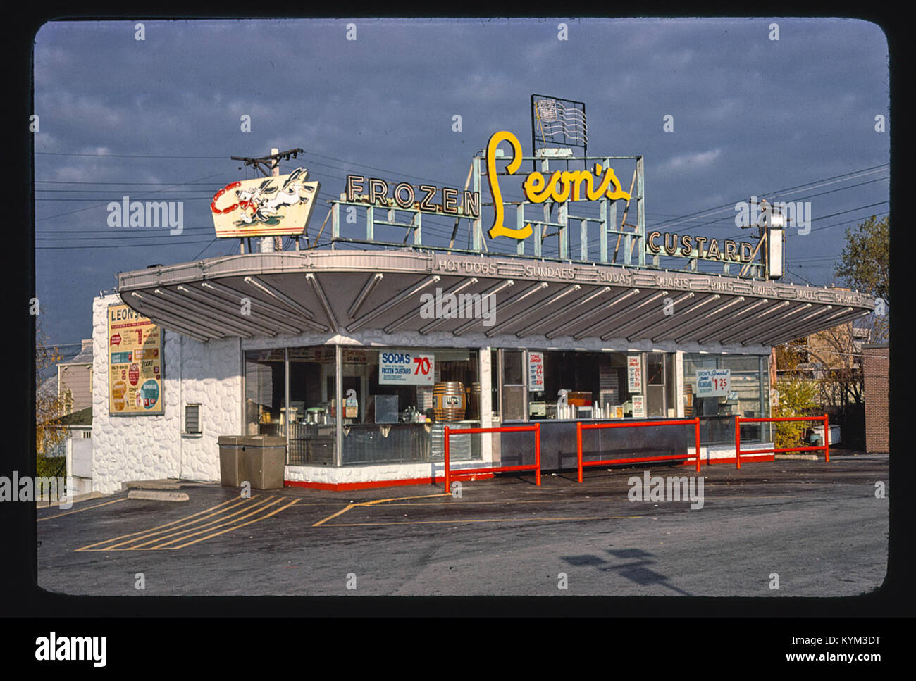 A historic photograph of Leon’s Drive-In located at S 27th & Oklahoma ...