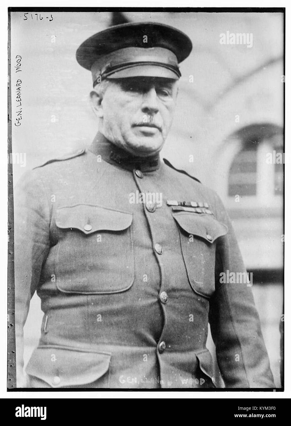 A historical photograph of General Leonard Wood, a prominent military ...