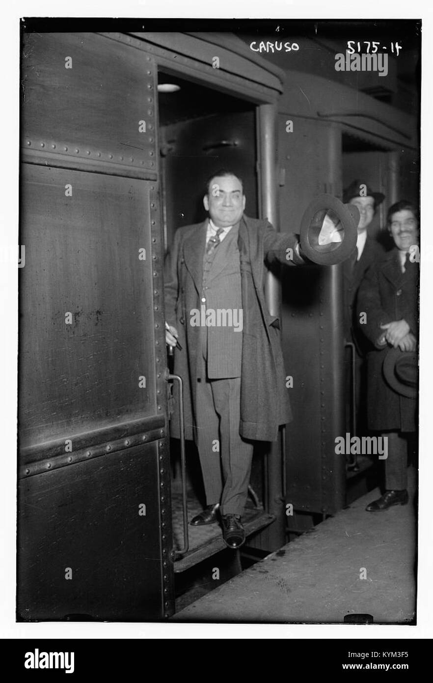 A historical illustration of Enrico Caruso, the famous Italian opera ...